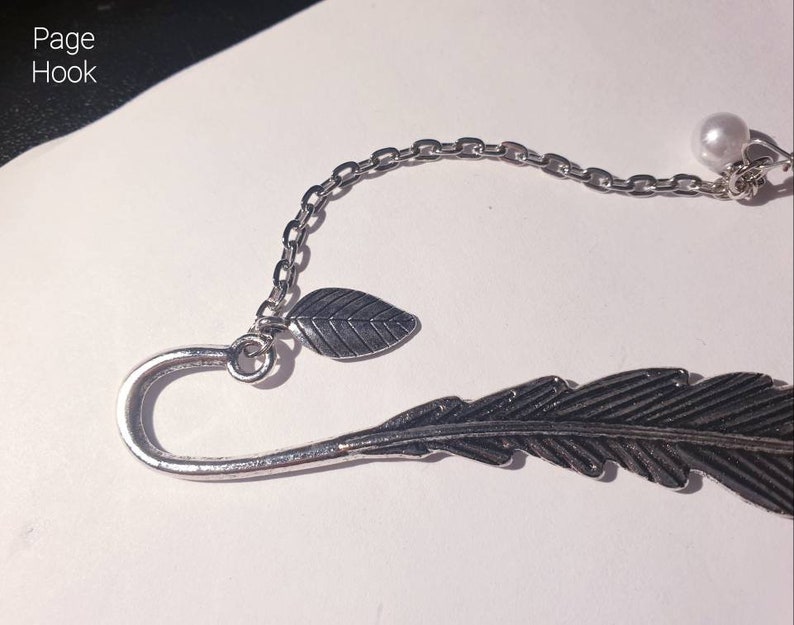 Bookmark. Solid Metallic Feather Page Marker. Plus Pearl - Etsy