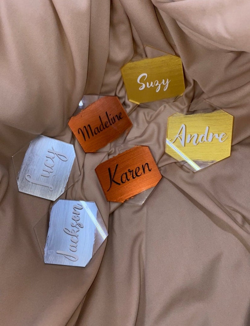 Painted Acrylic Wedding Name Plates | Table Place Cards | Wedding Signs ...