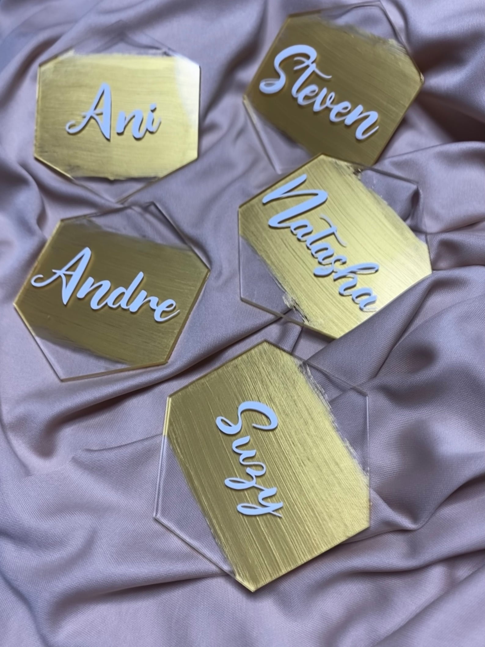 Painted Acrylic Wedding Name Plates | Table Place Cards | Wedding Signs ...