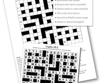 Bespoke Custom-made Shaped Cryptic Crossword Puzzle - Etsy
