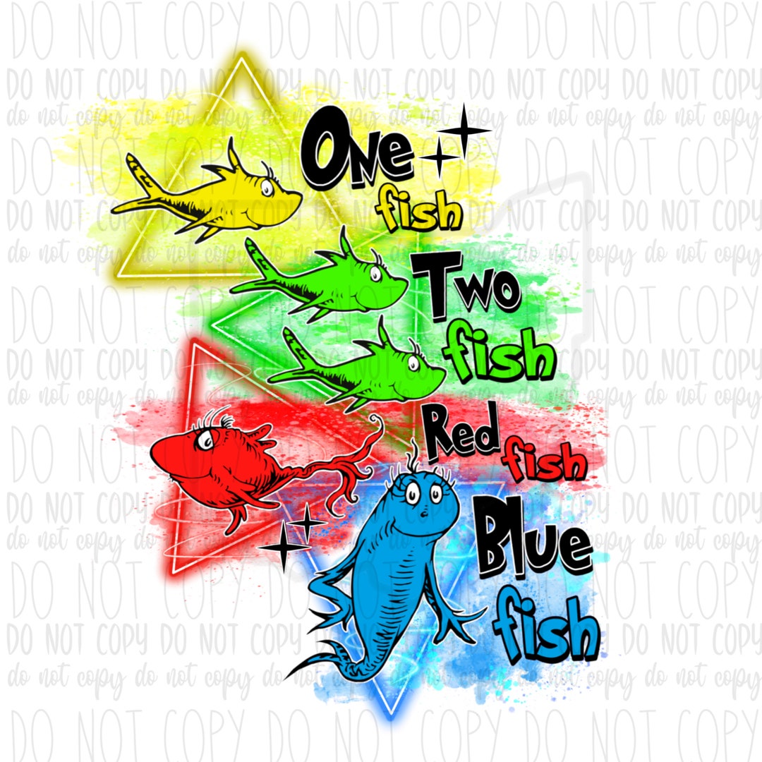 One Fish Two Fish PNG Dr. Seuss - Etsy UK