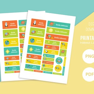 Space Name Labels Personalised Printable - Etsy