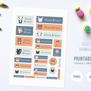 Woodland Animals Name Labels Labels for School Printable Name Labels ...