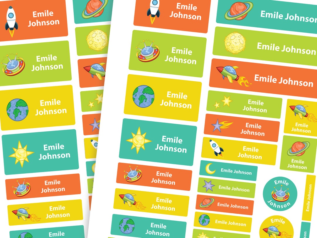 Space Name Labels Personalised Printable - Etsy