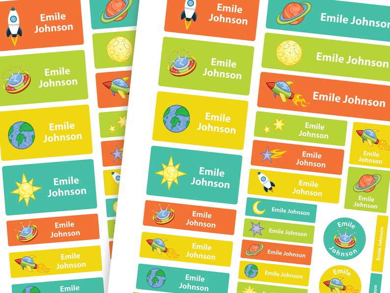Space Name Labels Personalised Printable - Etsy