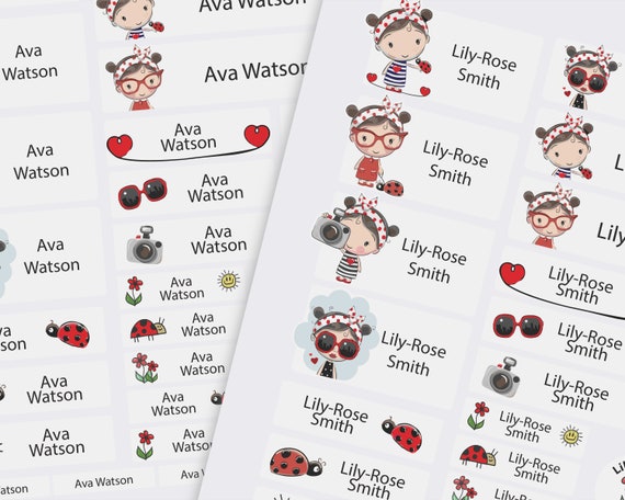 Cute School Labels Printable Personalised Template Digital: - Etsy