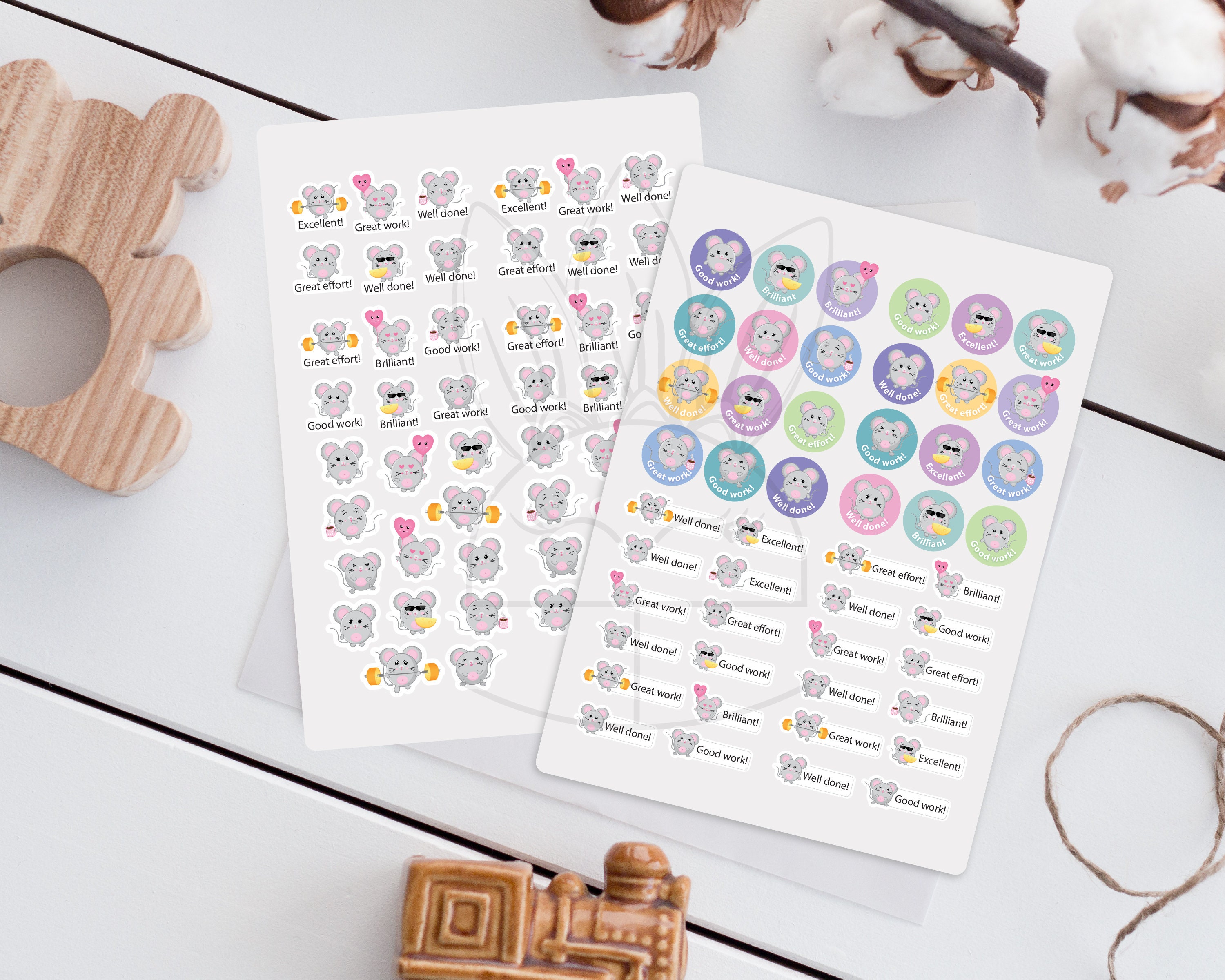 Mice Reward Stickers for Teachers ( Digital: PDF & PNG ) - Etsy