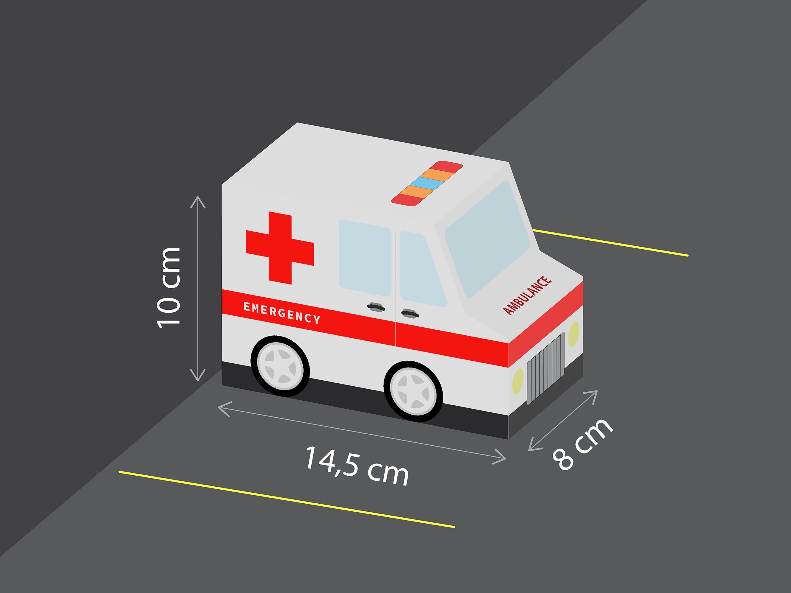 Ambulance Paper Van Box Printable Template for Doctor / Nurse / Medical ...