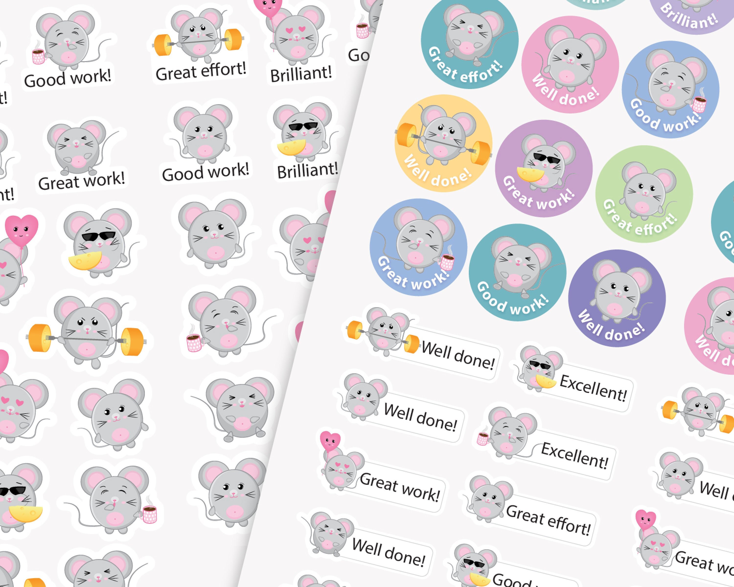 Mice Reward Stickers for Teachers ( Digital: PDF & PNG ) - Etsy