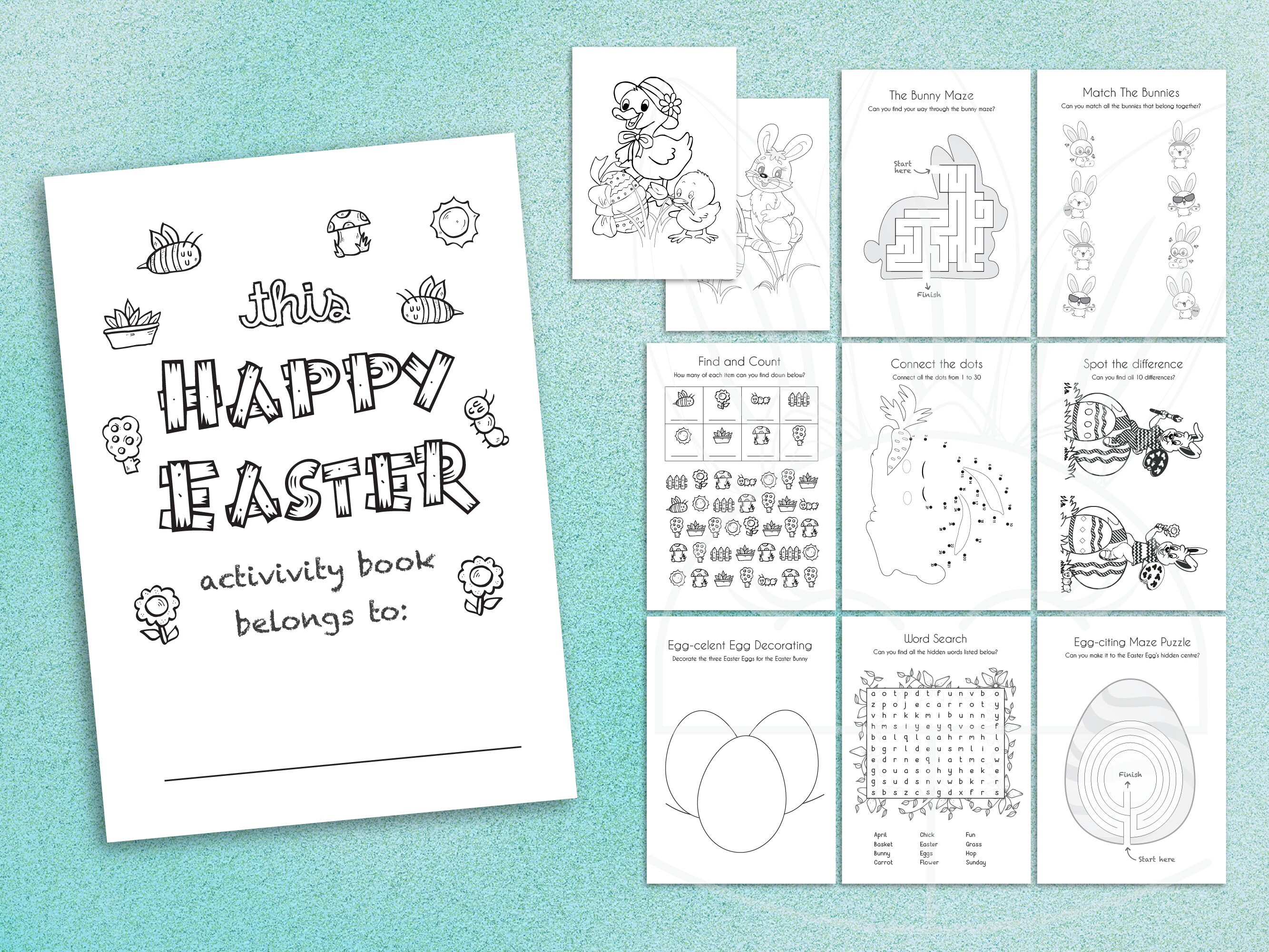 Easter Activity Printable Booklet for Kids in PDF & PNG - Etsy