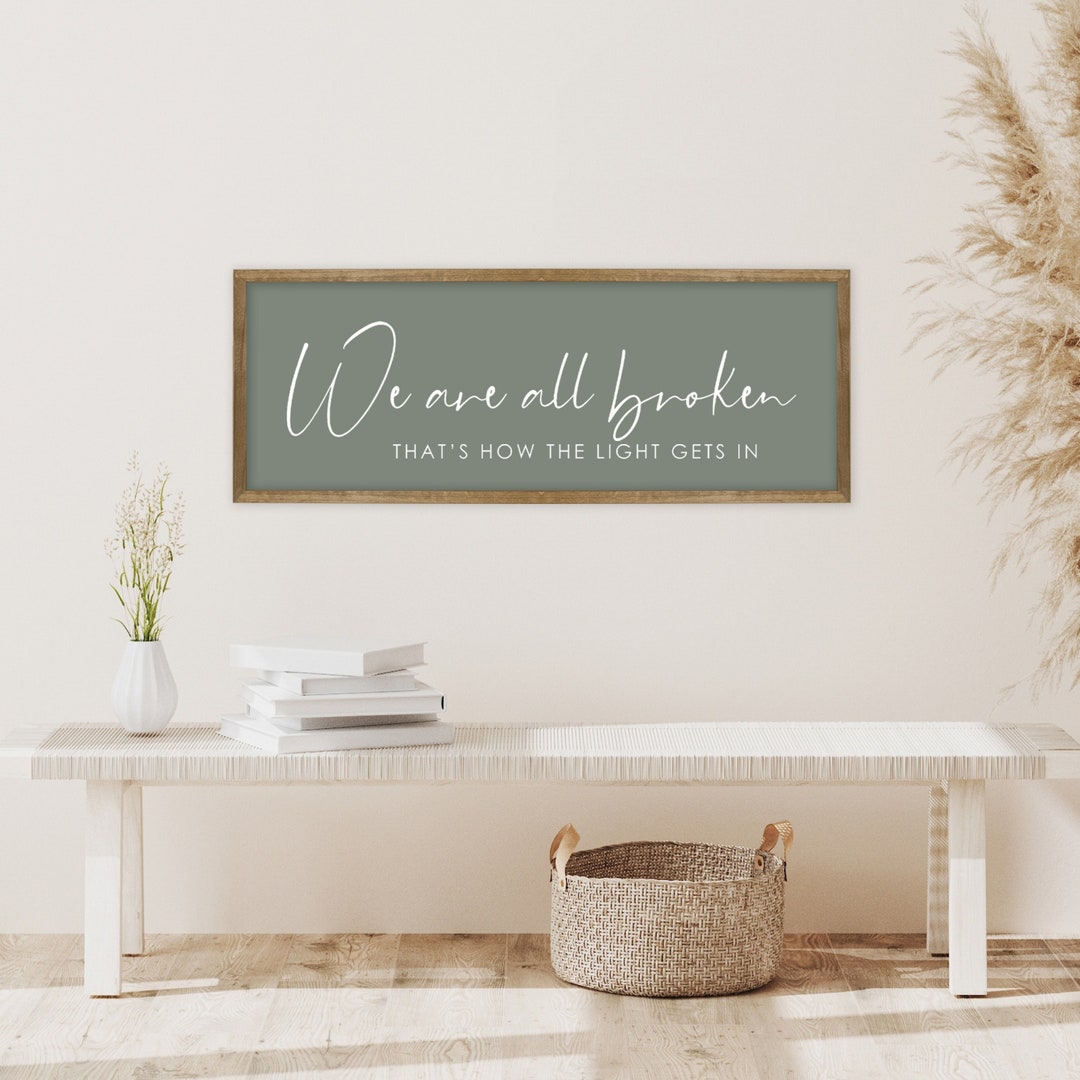 We Are All Broken Hand Painted Wood Sign Therapy Office - Etsy