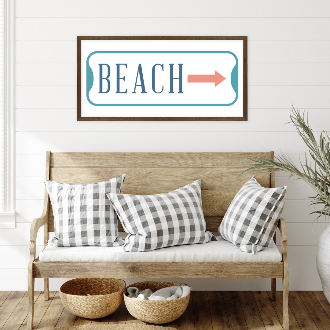 Playa direccional letrero de madera pintado a mano letrero - Etsy México