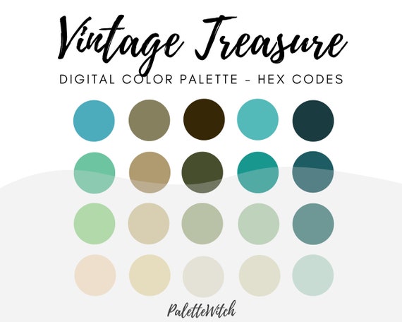 Vintage Treasure Digital Color Palette Swatches for - Etsy