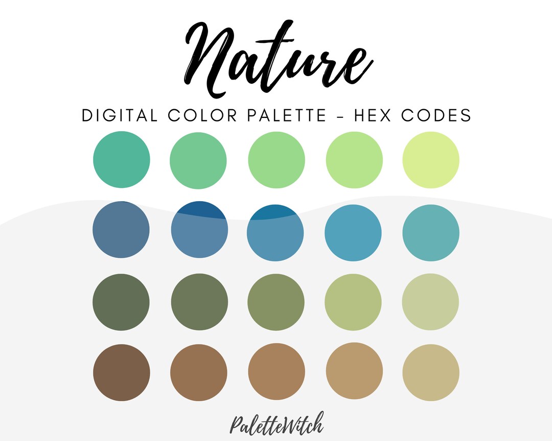 Nature Digital Color Palette - Swatches for Photoshop Illustrator and ...