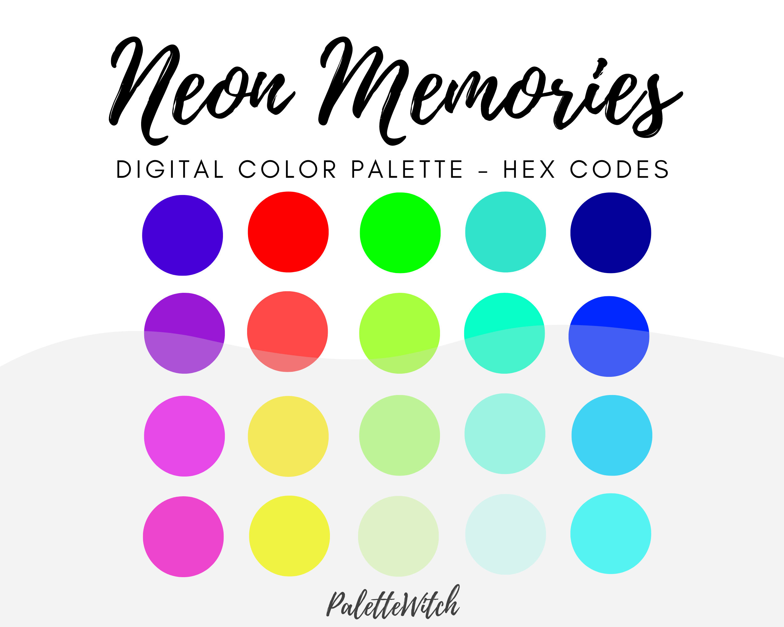 Neon Memories Digital Color Palette - Swatches for Photoshop ...