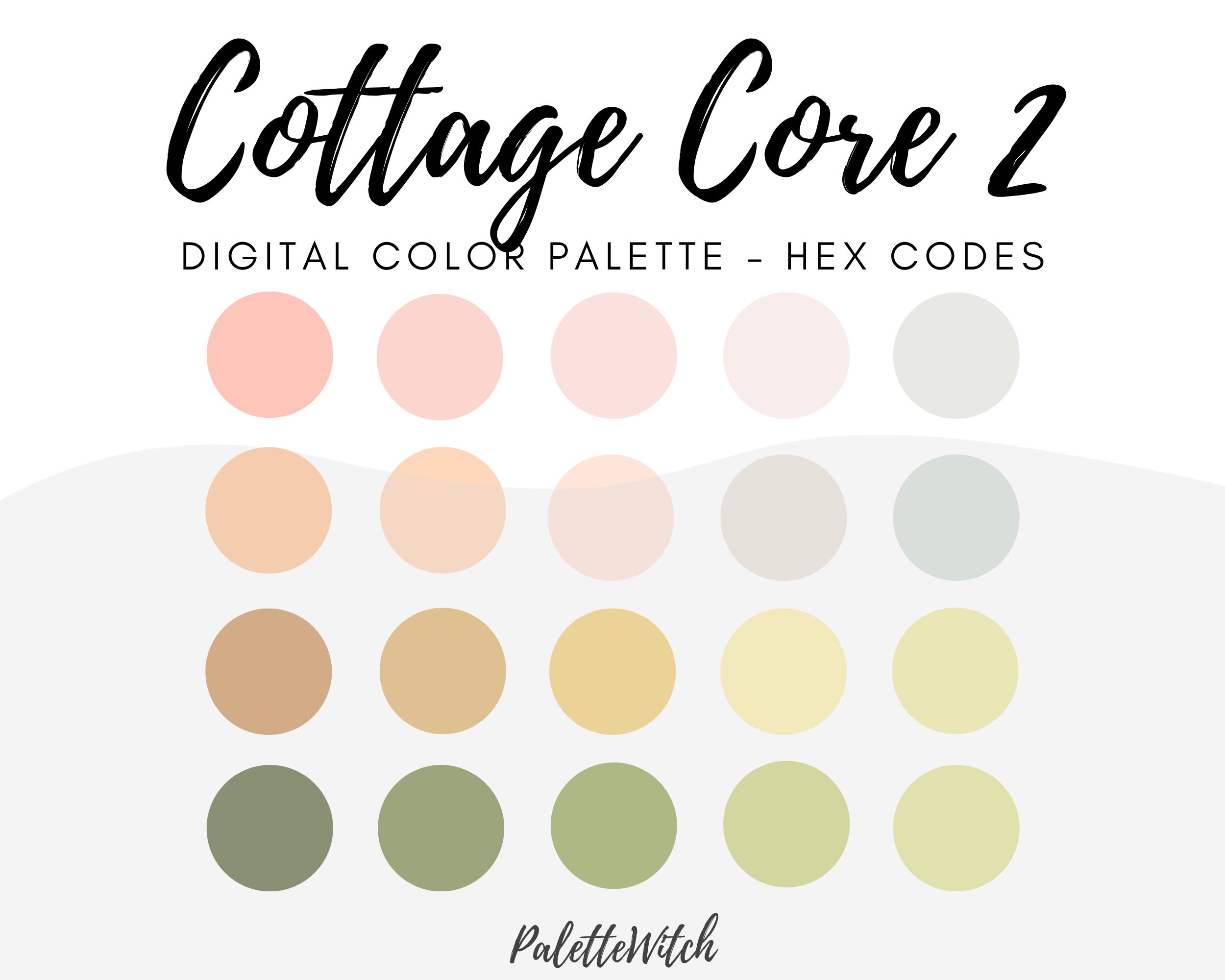 Cottage Core #2 Digital Color Palette - Swatches for Photoshop ...