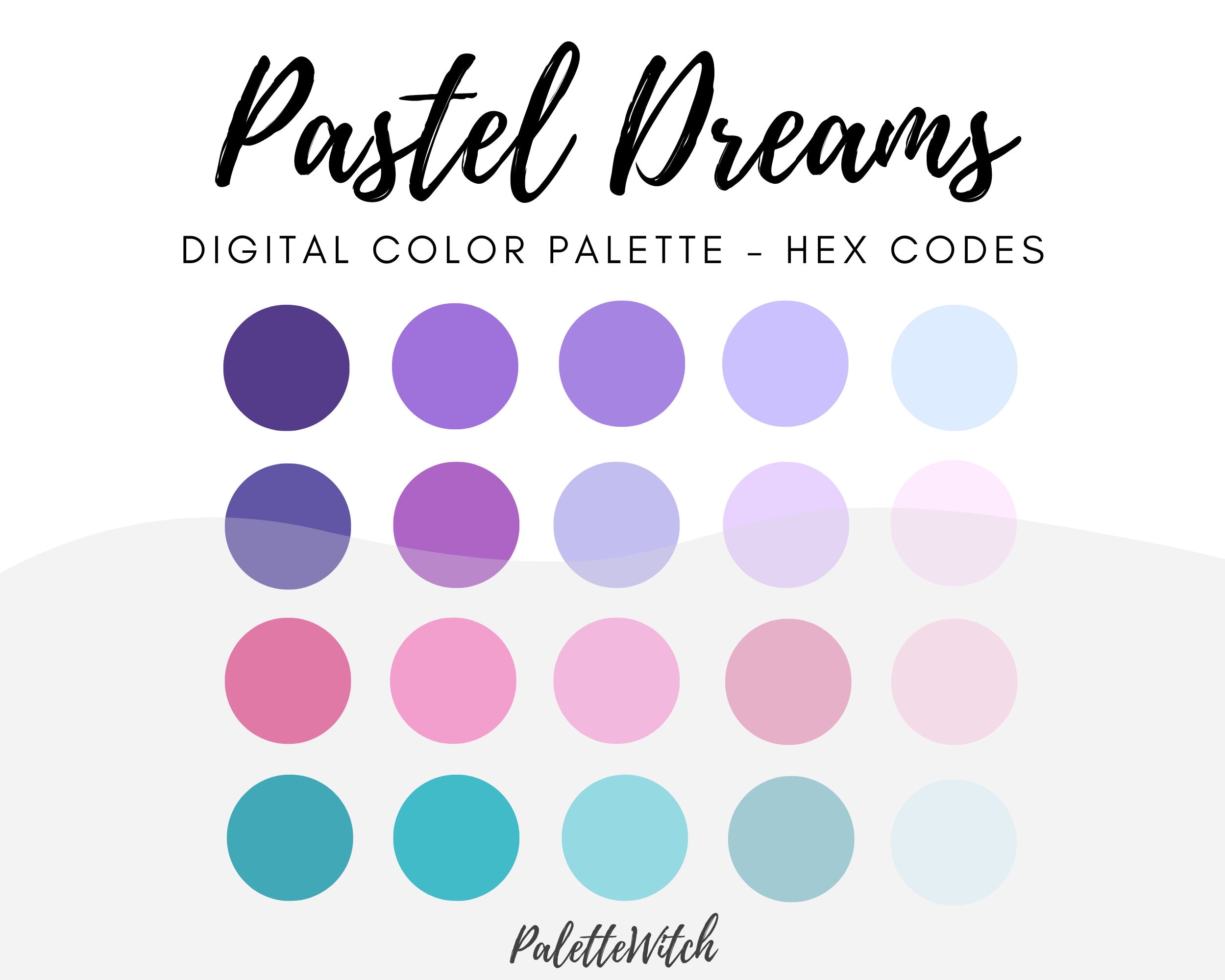 Pastel Dreams Digital Color Palette - Swatches for Photoshop ...