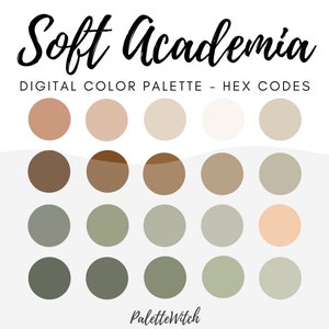 Soft Academia Digital Color Palette - Swatches for Photoshop ...