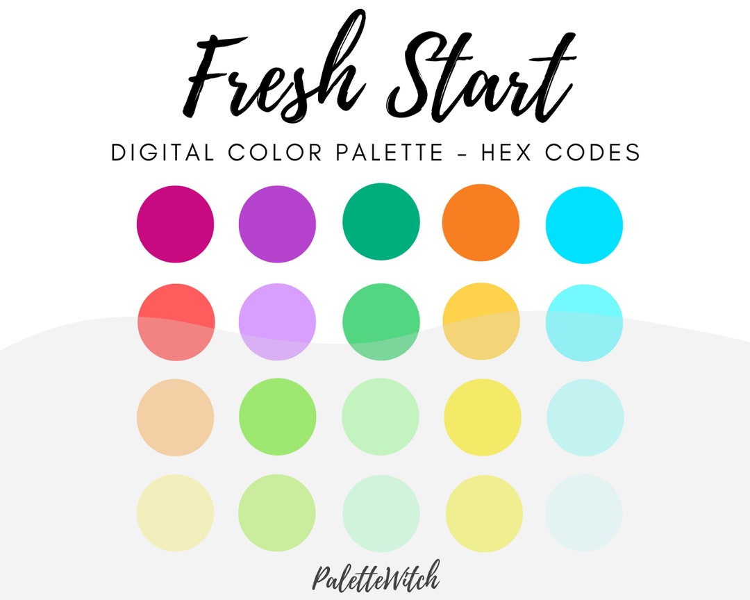 Fresh Start Digital Color Palette - Swatches for Photoshop Illustrator ...
