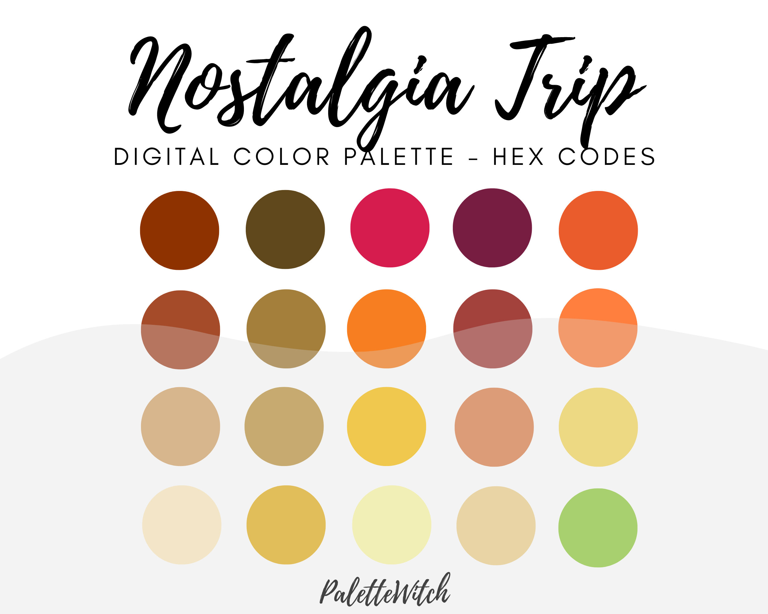 Nostalgia Trip Digital Color Palette - Swatches for Photoshop ...