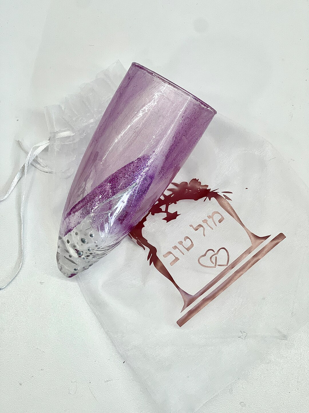 Purple Hand-painted Chuppah Glass Victoria, Breaking Glass Under the ...