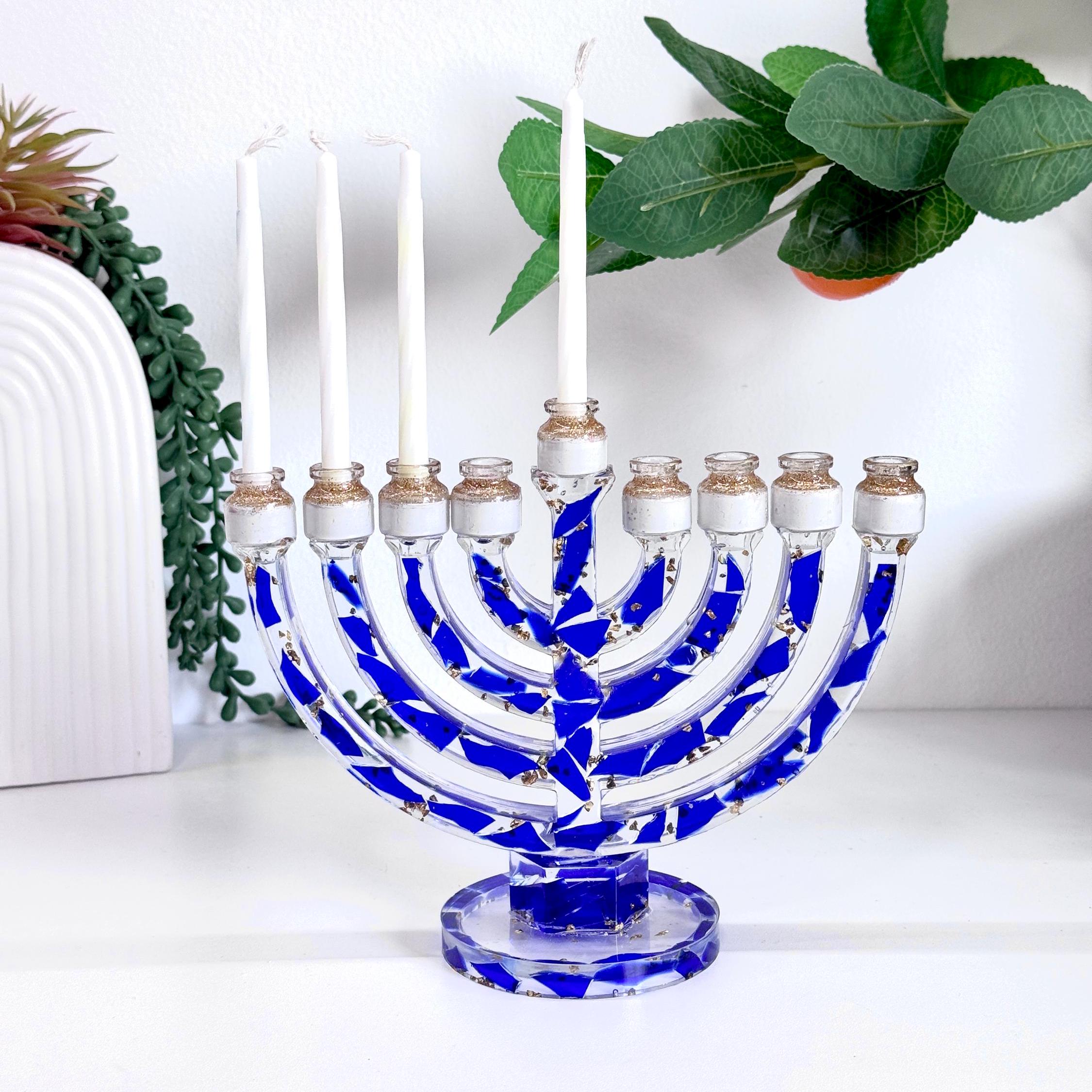 Jewish Breaking Glass Kit, Menorah With Chuppah Glass Shards, Wedding ...
