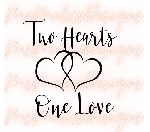 Two Hearts One Love Clipart