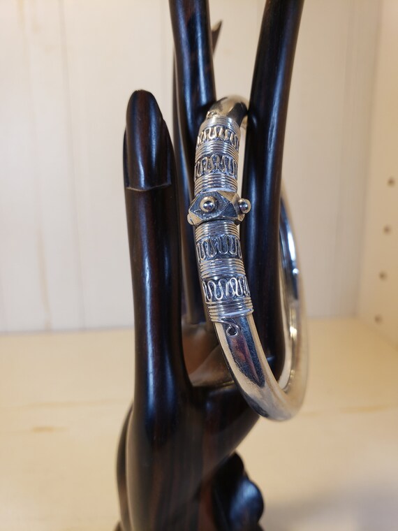 Vintage 800 Silver Indian Rajasthani Tribal Snap Bang… - Gem