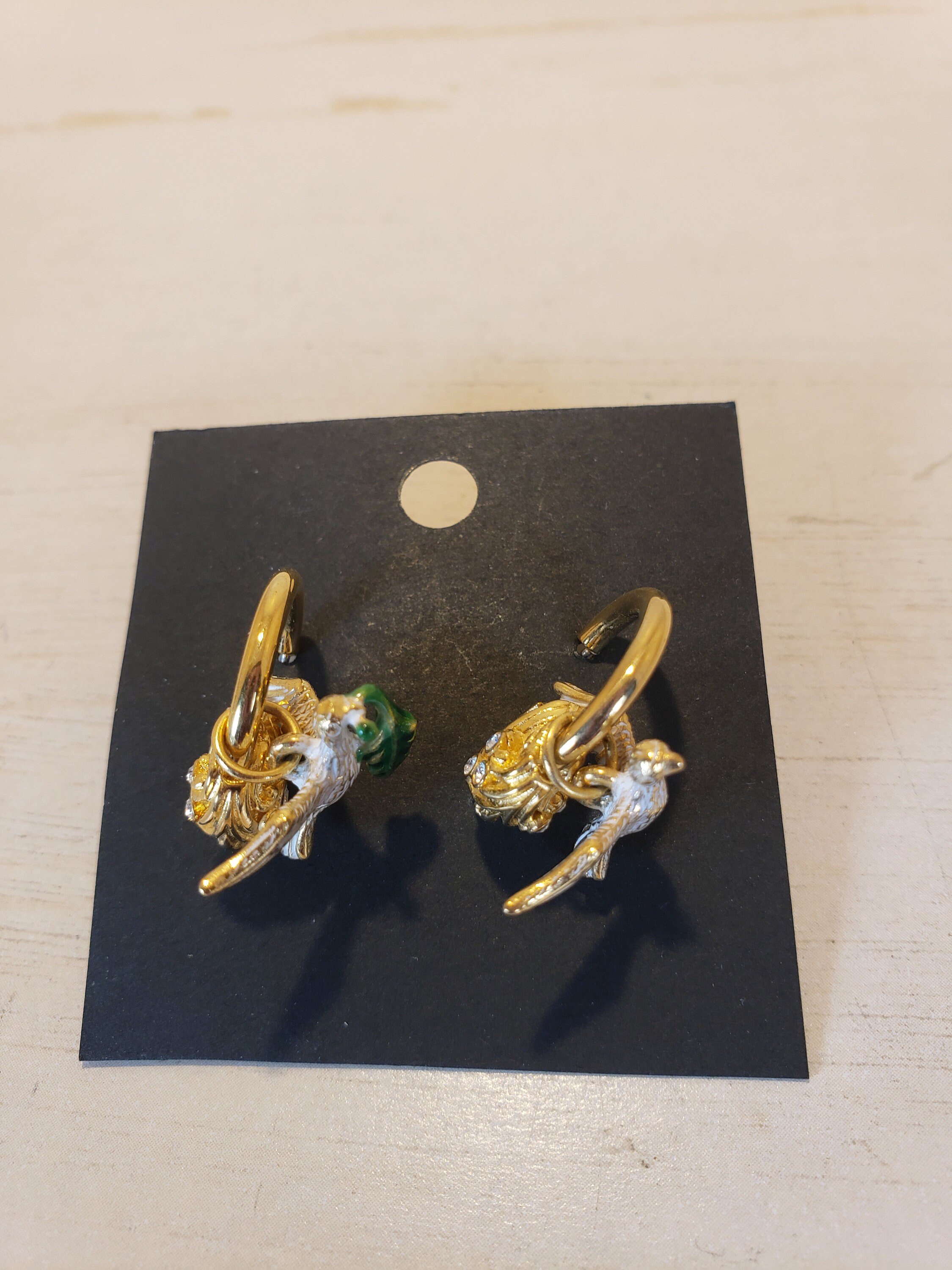 Joan Rivers Gold Tone Noah's Ark Peace Dove Pierced Hoop Earrings - Etsy