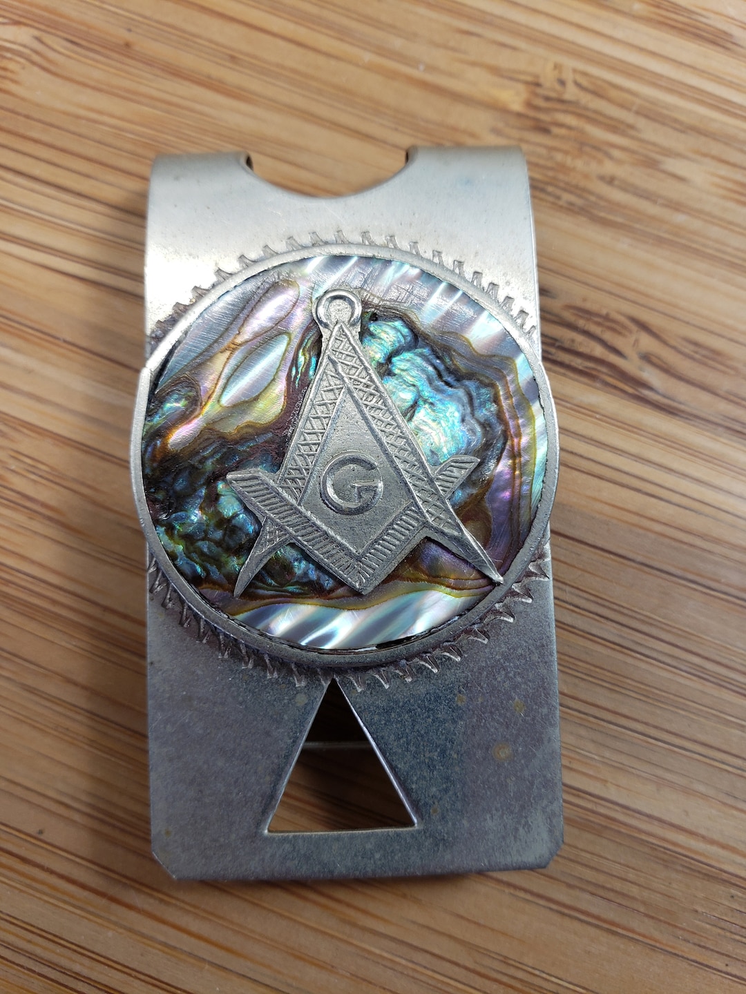 Sterling Silver Abalone Masonic Money Clip Taxco Mexico - Etsy