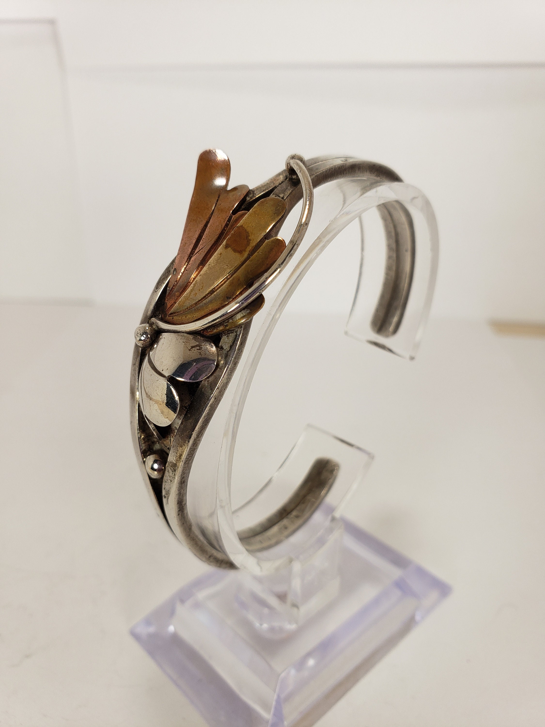 Sterling Silver Navajo LC Lee Chee Two-tone Cuff Bracelet - Etsy