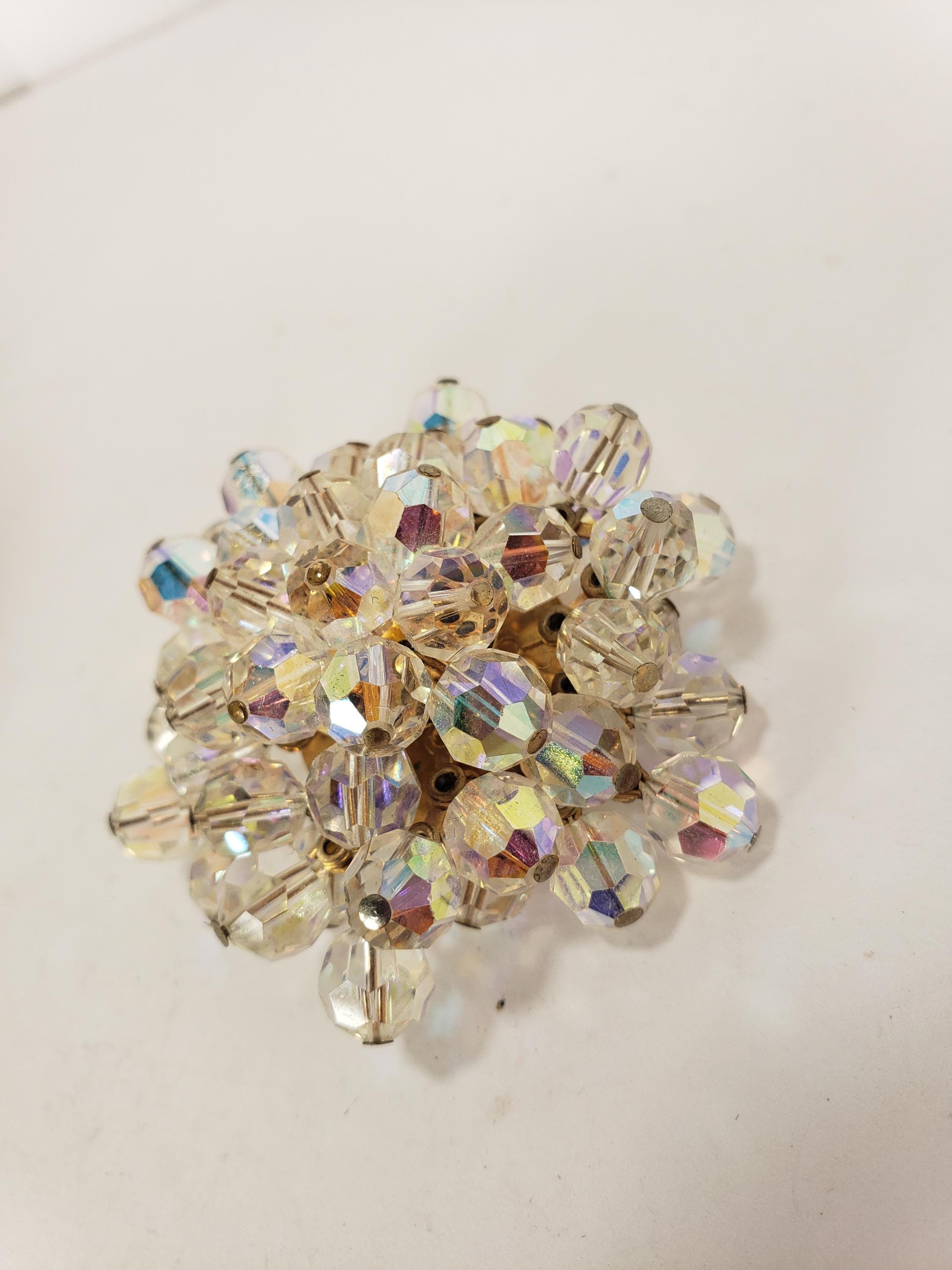 Vintage Aurora Borealis Dome Cha Cha Crystal Brooch - Etsy