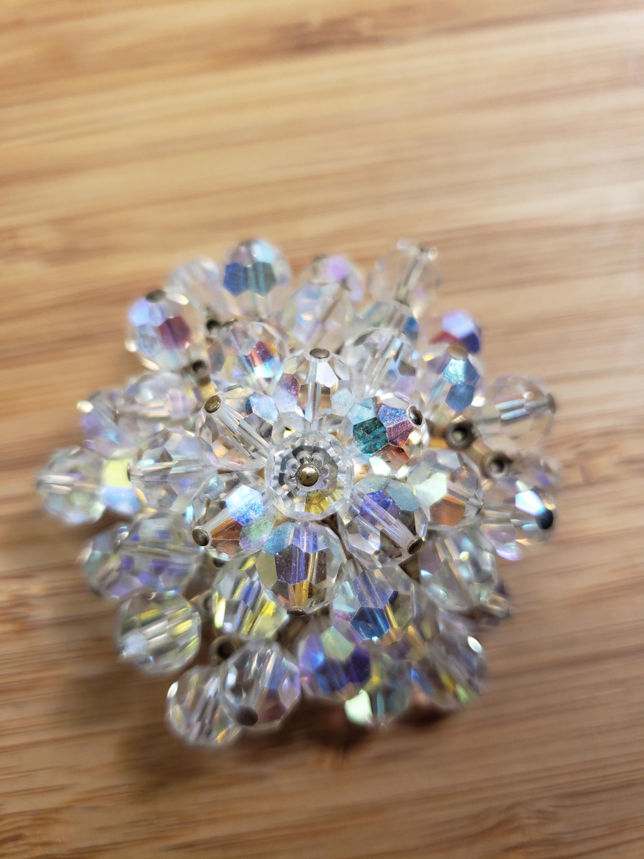 Vintage Aurora Borealis Dome Cha Cha Crystal Brooch - Etsy