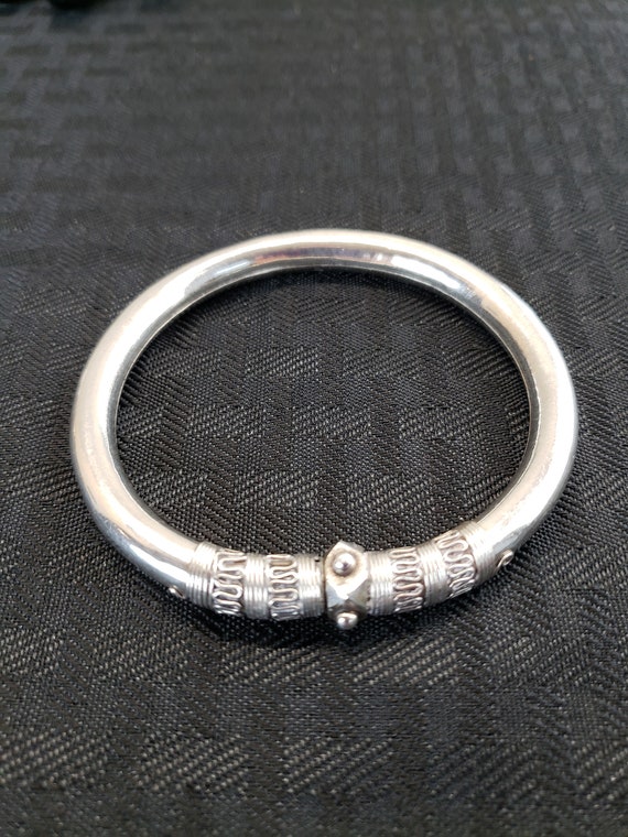 Vintage 800 Silver Indian Rajasthani Tribal Snap Bang… - Gem