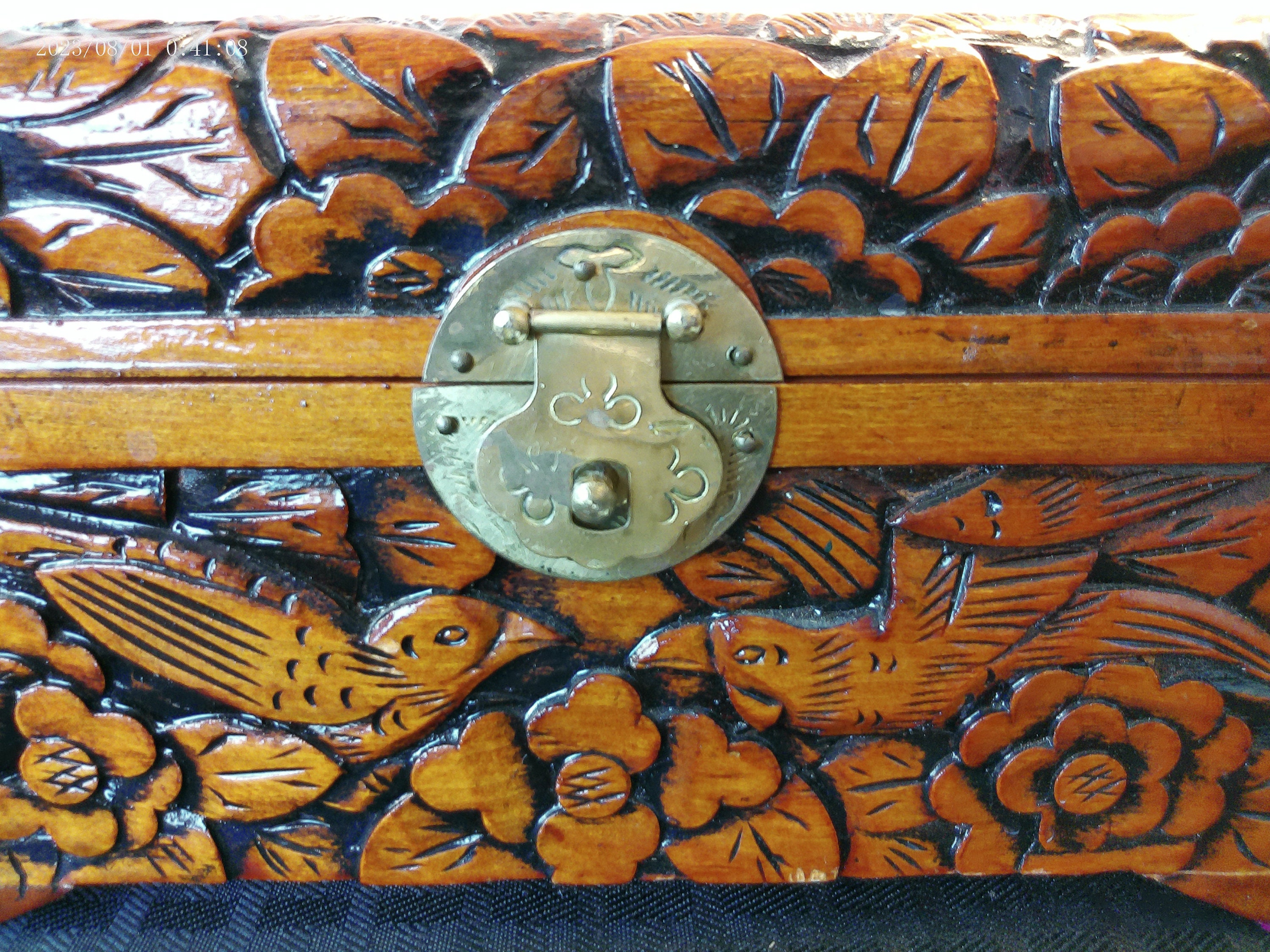 Vintage Chinese Carved Camphor Wood Box With Birds and Flora - Etsy