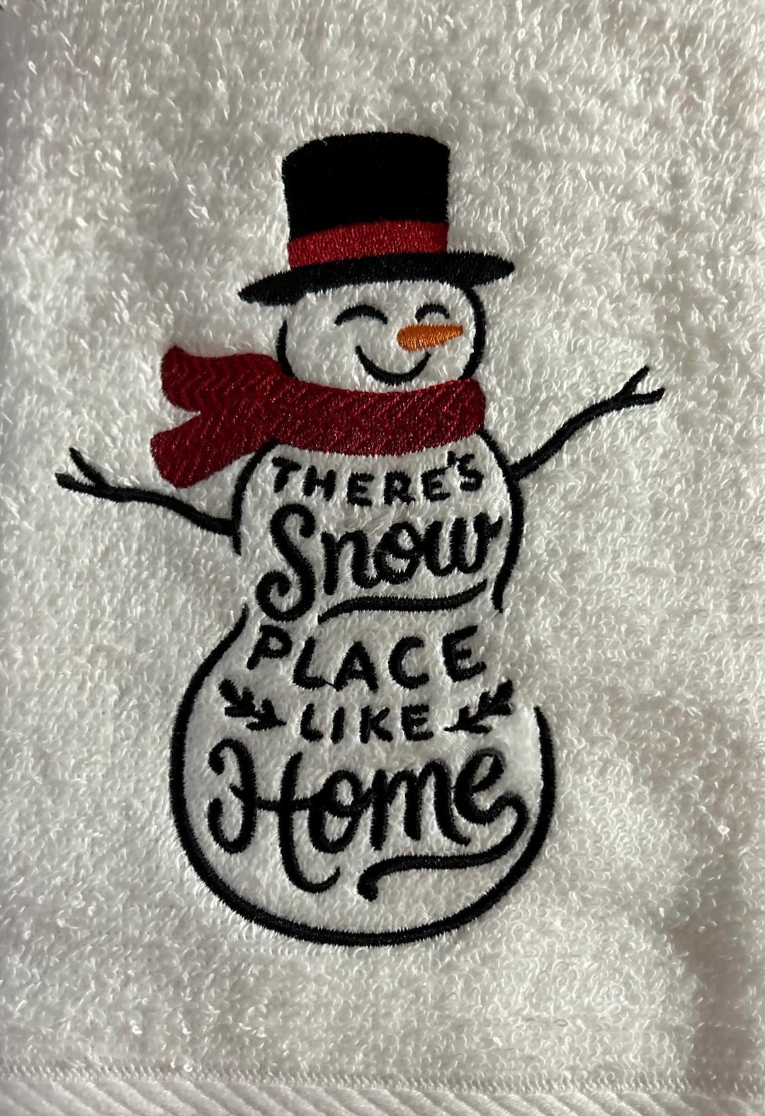 Theres Snow Place Like Home Snowman White Cotton Terry Towel - Etsy