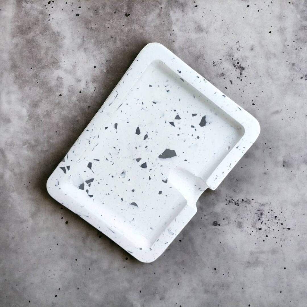 Terrazzo Rectangle Soap Dish, Concrete Hand Soap Holder, Cute Bathroom ...