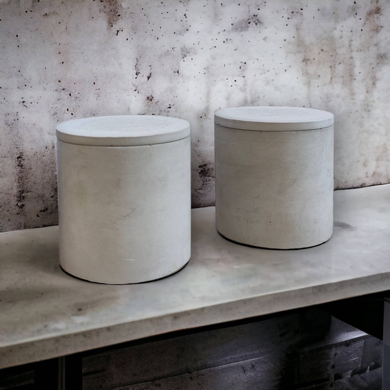 Concrete Round Jar With Lid Spice Flavor and Dry Food - Etsy