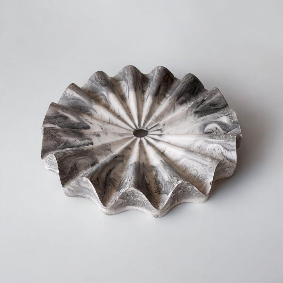 Handmade Ripple Concrete Tray: Black and White Marble Organizer - Etsy