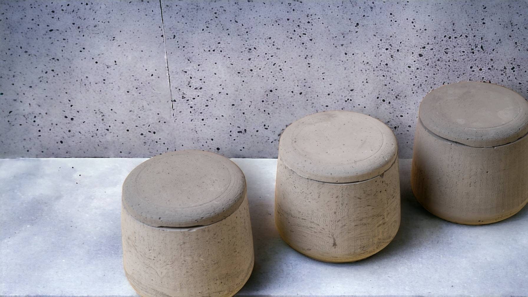 Concrete Jar With Sheltered Lid for Coffee, Spice, Flavor and Dry Food ...