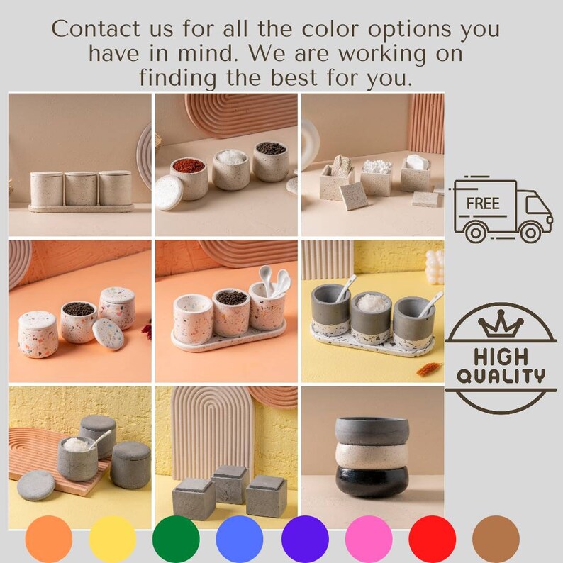 Concrete Round Jar With Lid Spice Flavor and Dry Food - Etsy