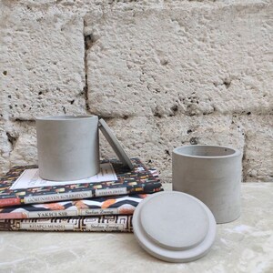 Concrete Round Jar With Lid Spice Flavor and Dry Food - Etsy