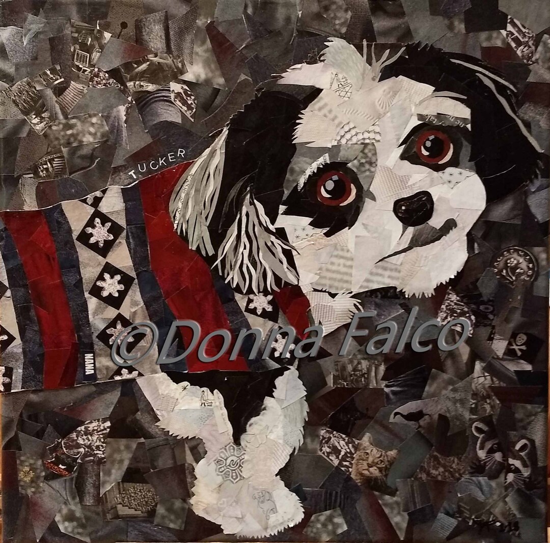 Shih Tzu Wearing Sweater - Art Print - Recycled Magazine Collage, Pet ...