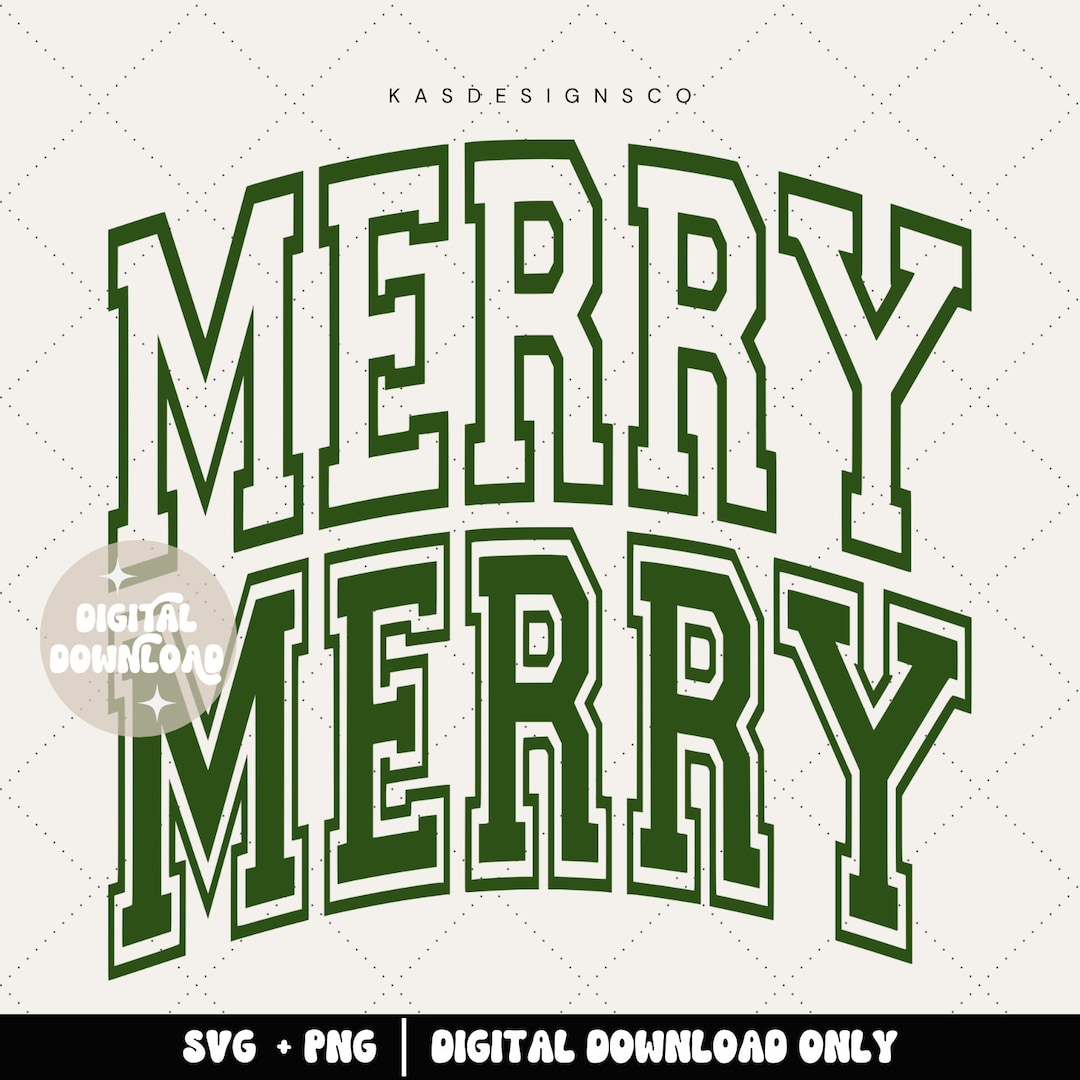 Merry Svg Merry Outline Svg Merry Christmas Svg Ho Ho Ho Feeling ...