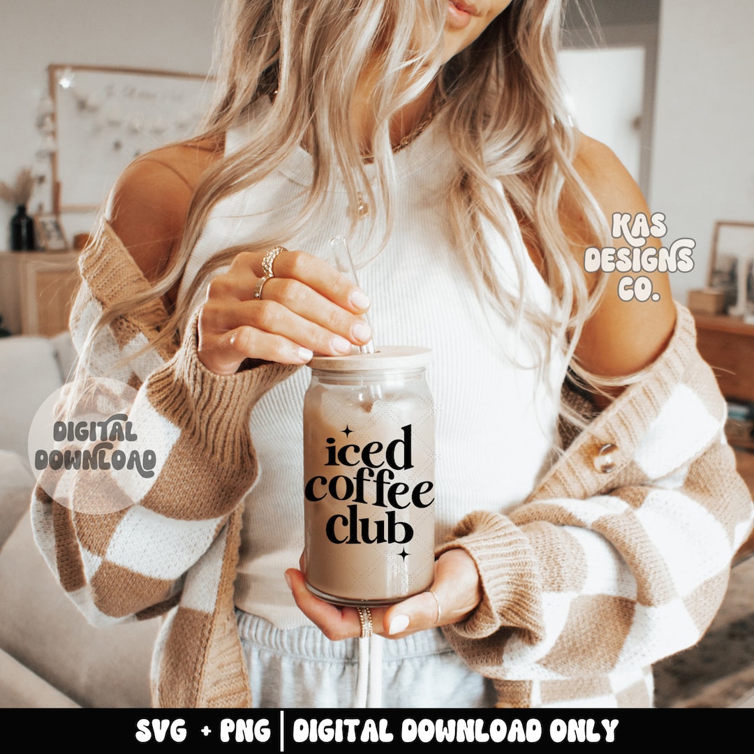 Iced Coffee Club Svg, Iced Coffee Designs, Coffee Club, Coffee Designs ...