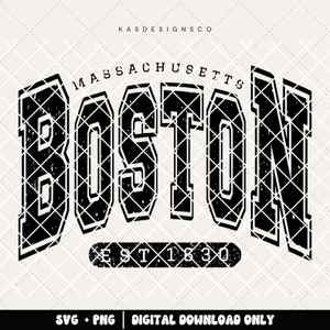 Boston Massachusetts Svg, Boston Png, Varsity Svg, Varsity Designs ...