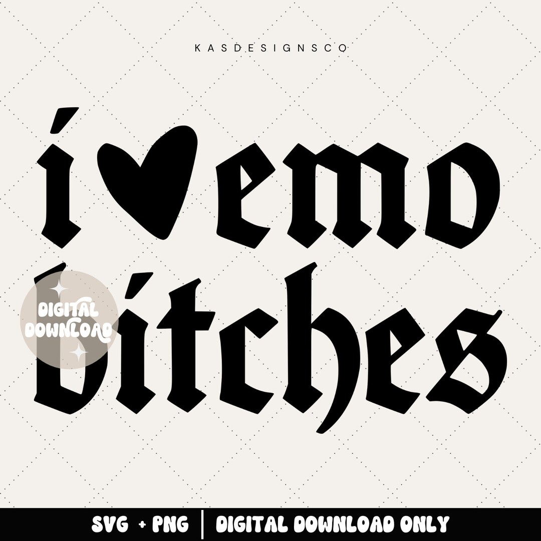 I Love Emo Svg, Emo Girl Svg, Emo Forever Png, Emo Sticker Svg, Heart ...