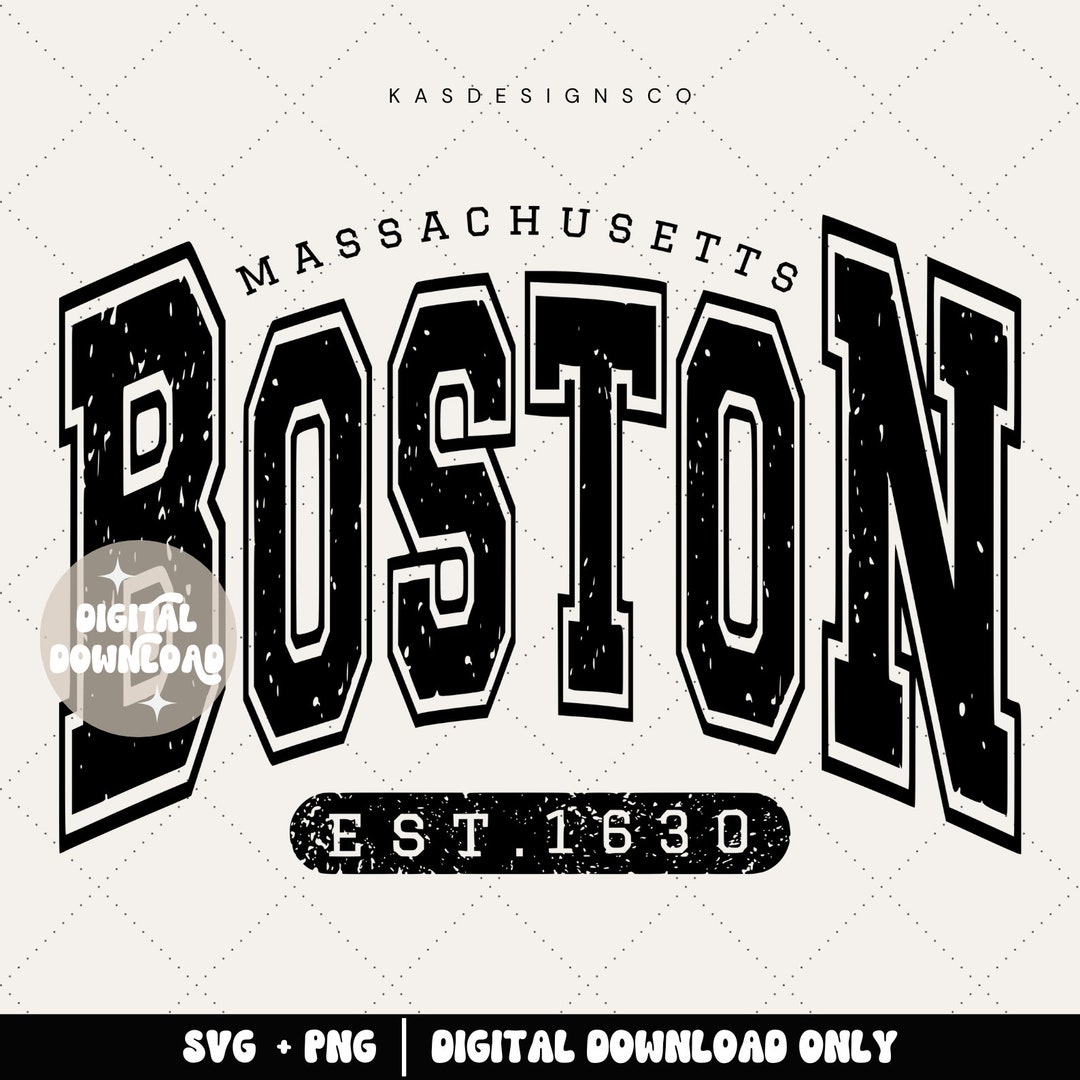 Boston Massachusetts Svg, Boston Png, Varsity Svg, Varsity Designs ...