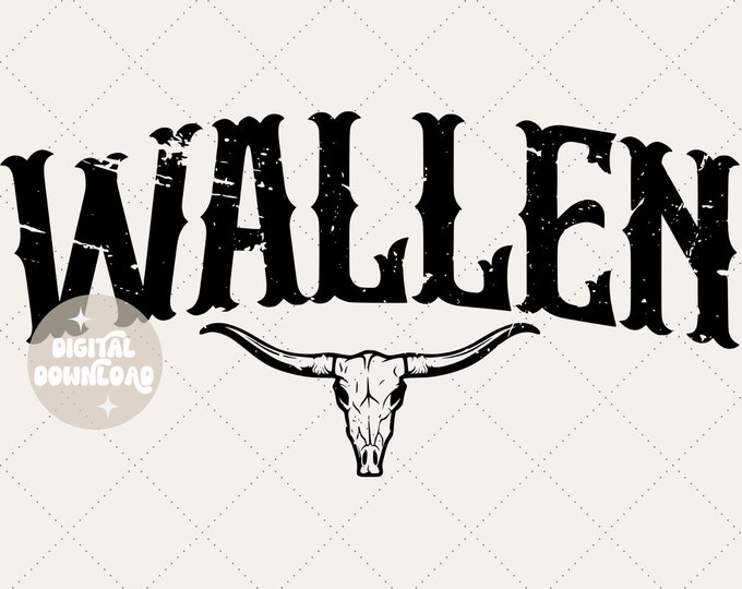 Wallen Svg | Wallen All Black Bullskull Svg | Country Music Svg ...