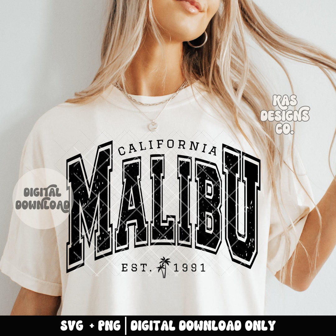 Malibu California Svg, Malibu Svg, Malibu Png, Distressed Design ...